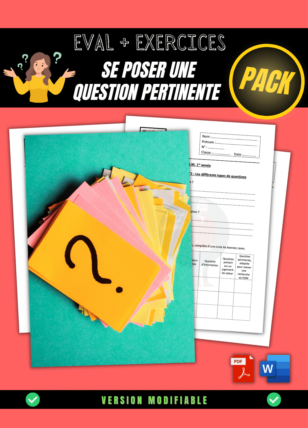 Formuler une question de recherche - pack exercices + évaluations (PDF