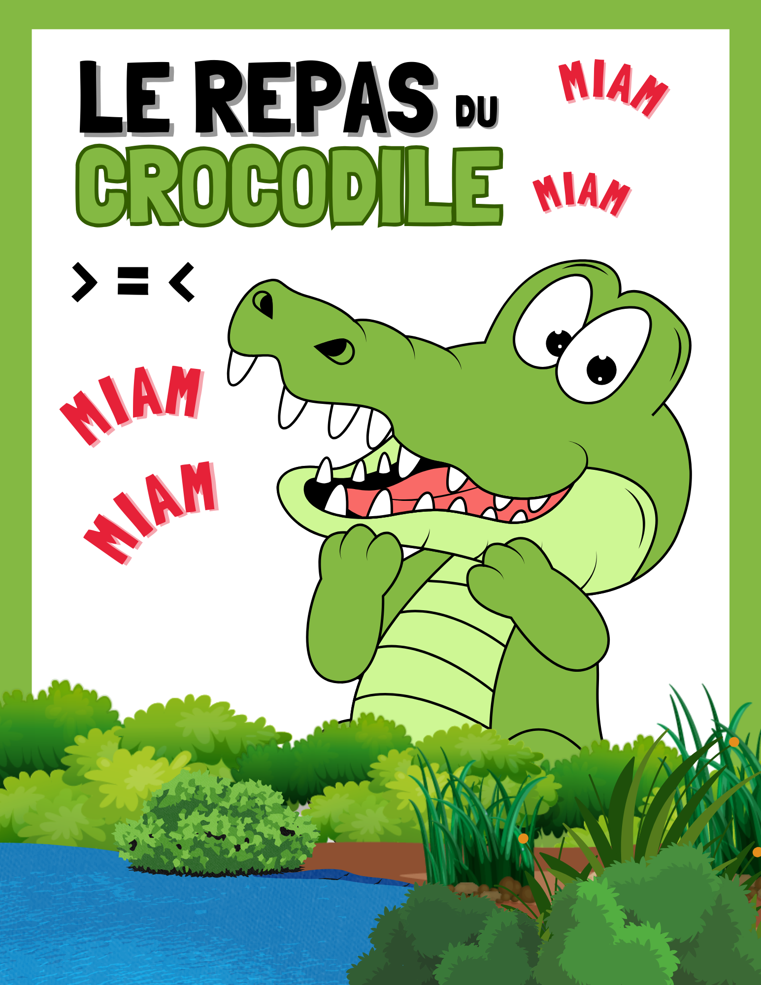 Le repas du crocodile : plus grand, égal ou plus petit (PDF)