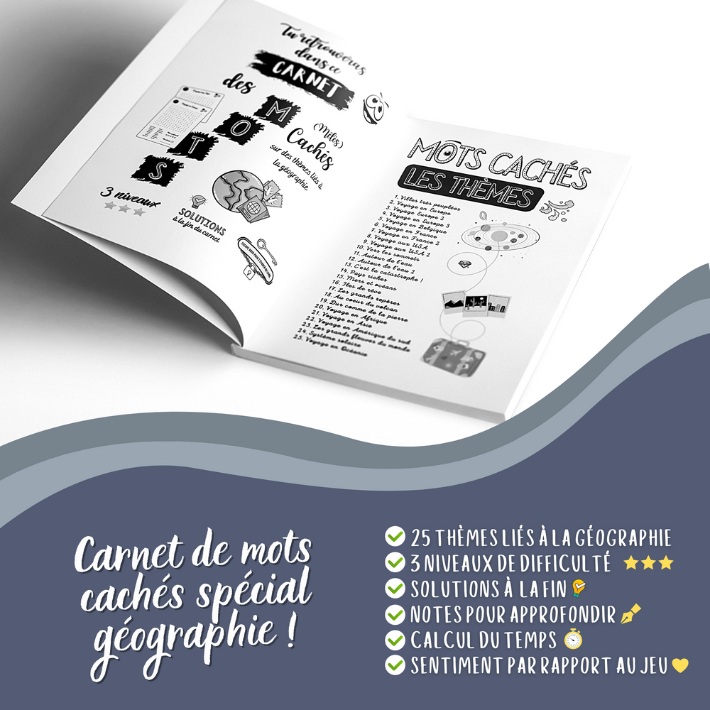 Carnet de mots cachés (géographie)