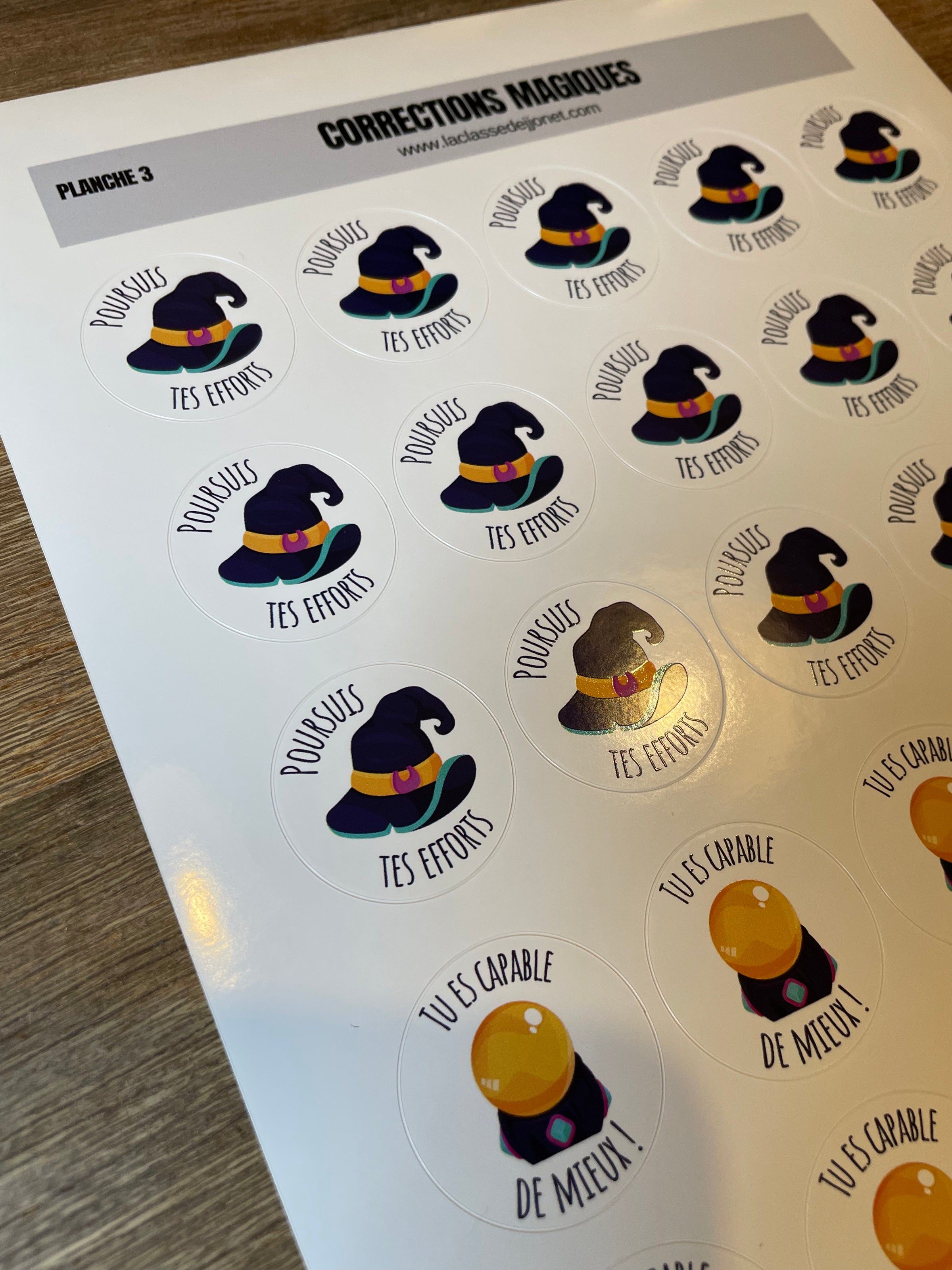 Stickers "corrections magiques" - Planche 3