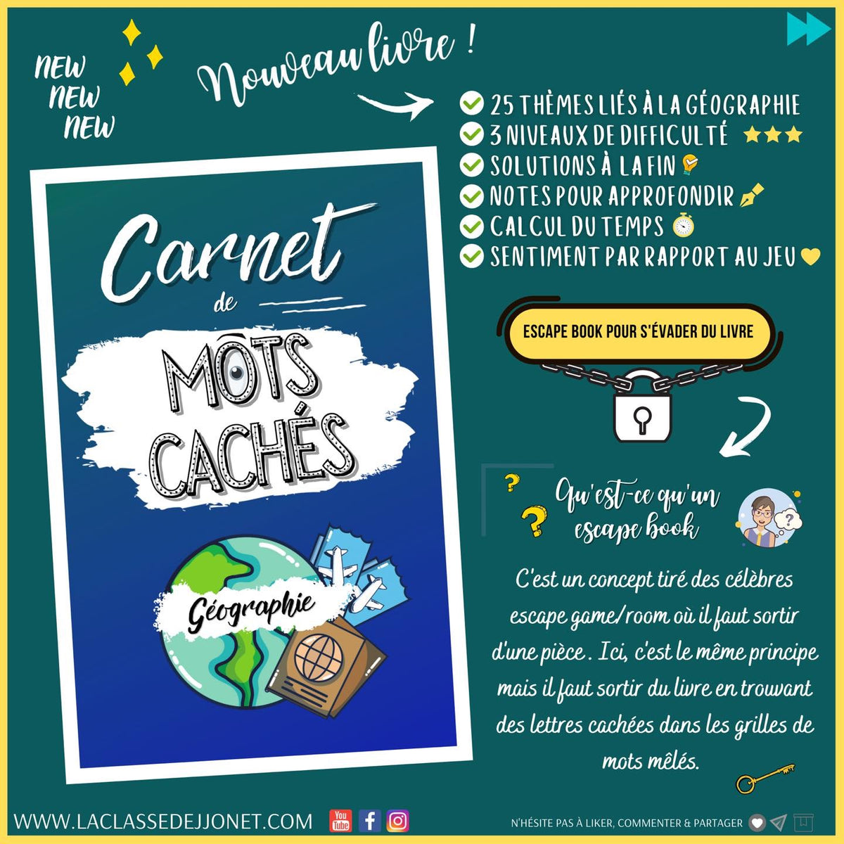 Carnet de mots cachés (géographie)