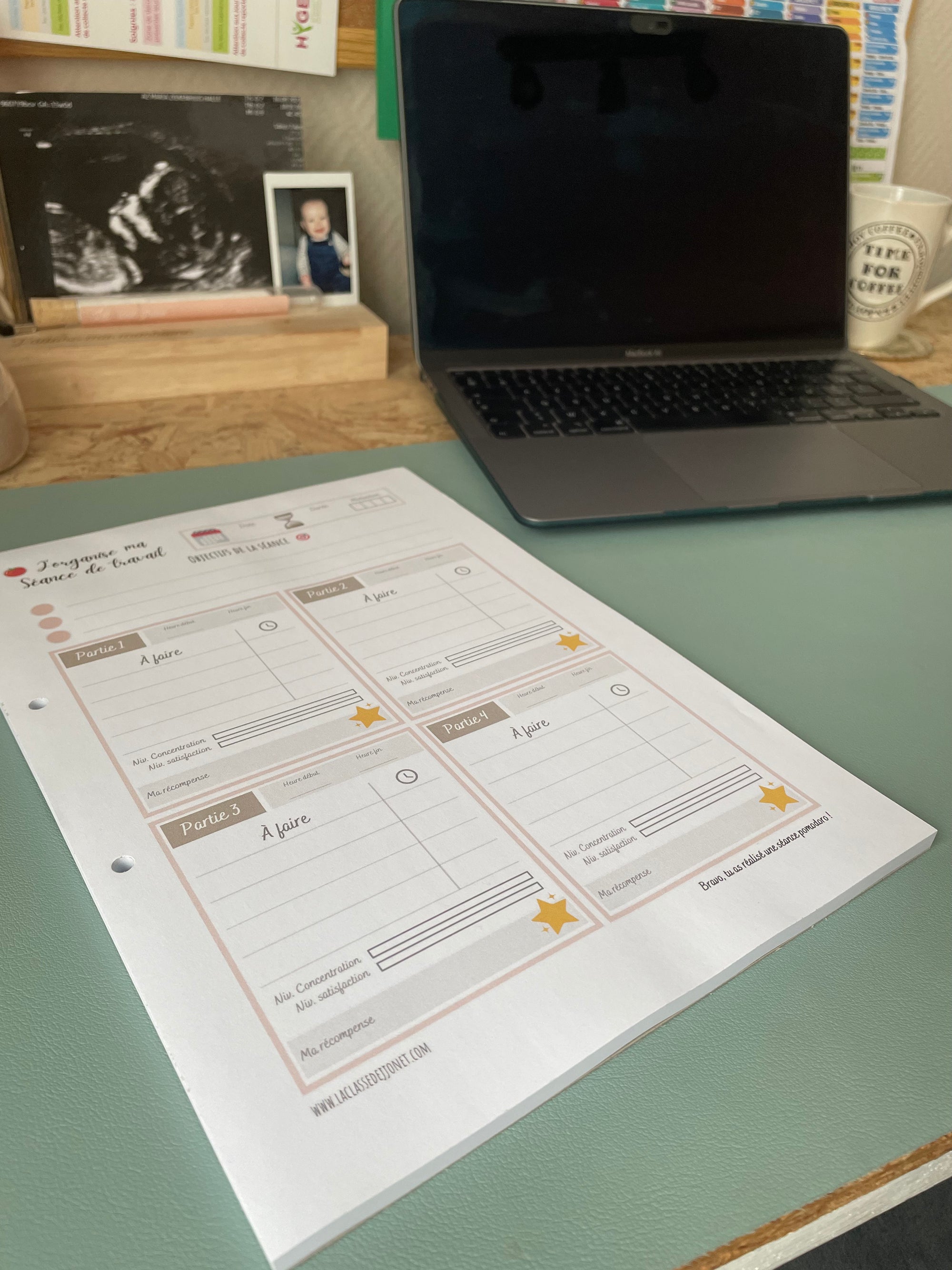 Fiches Pomodoro en bloc-notes